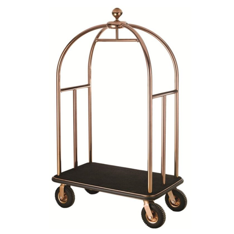 Stainless Steel Hotel Luxury Crown Foldable Bellboy Cart Rack Concierge ...