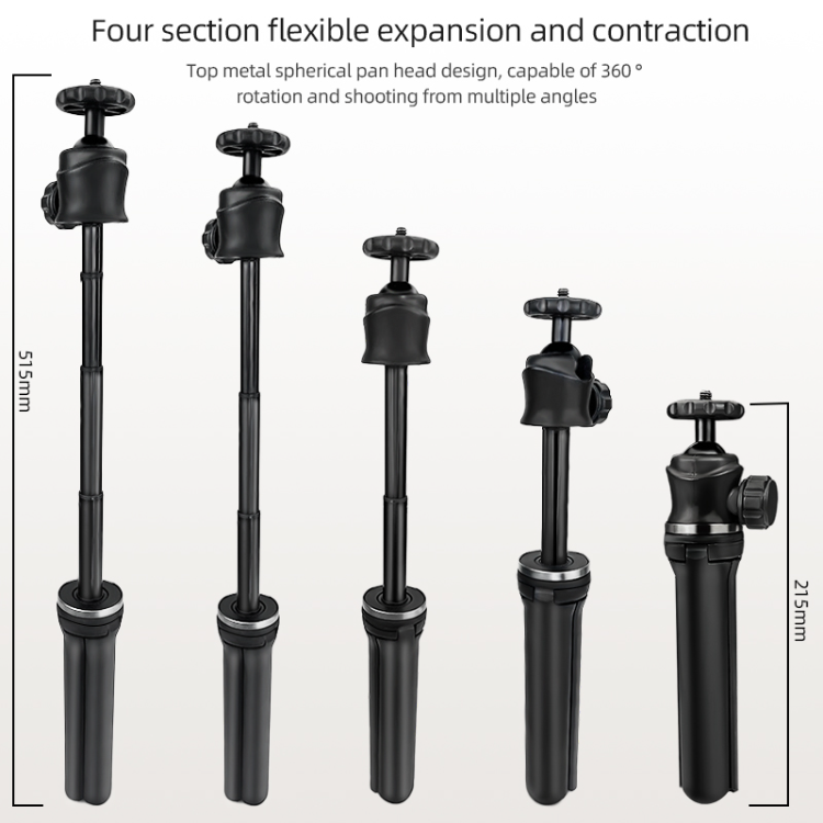Extension Pole Tripod, Mini Selfie Stick Tripod Stand Handle Grip For ...