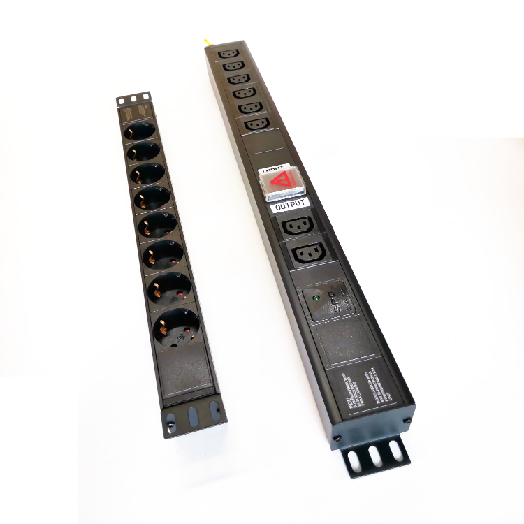 1u Metered Pdu Rack Mount Power Distribution Units 8 Way C13 Two C14 ...