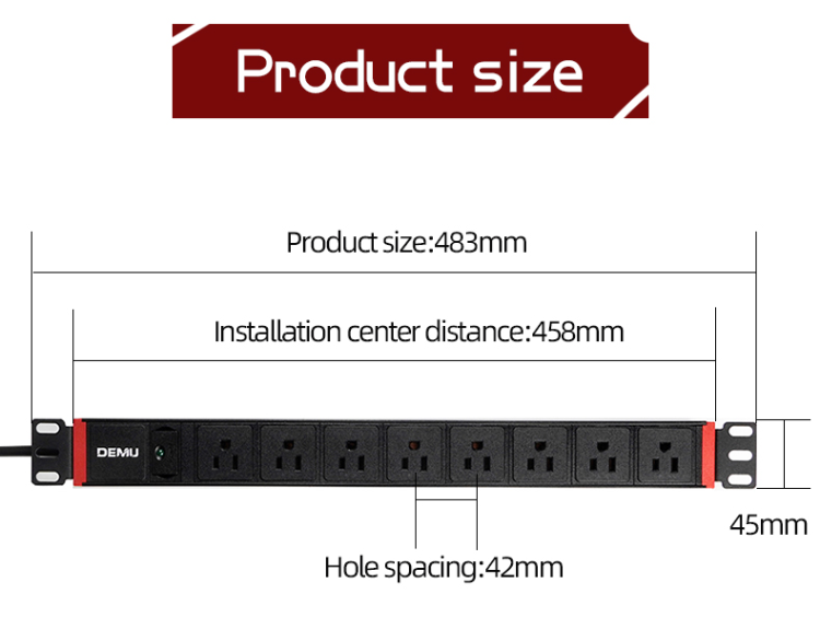 Buy China Wholesale Demu 19 Inch 1u 8 Way Us Standard Mining Pdu With ...