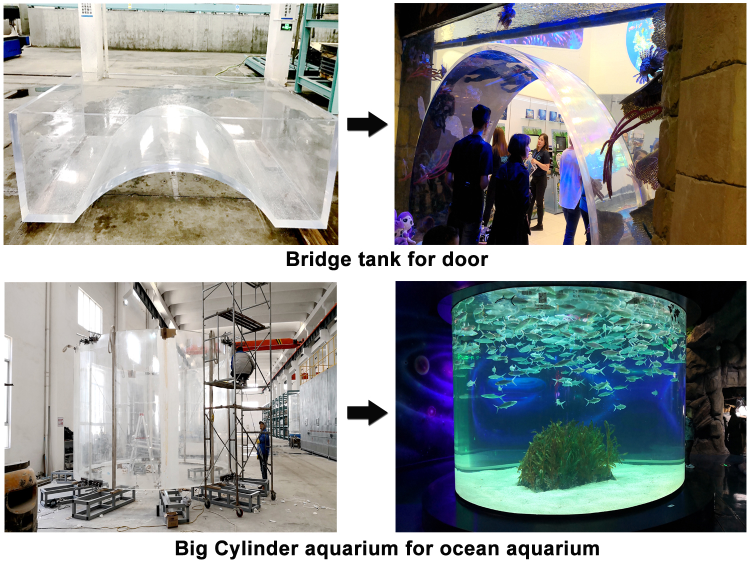 Custom Acrylic Round Tank Aquarium Large Clear Cylinder Large Diameter ...