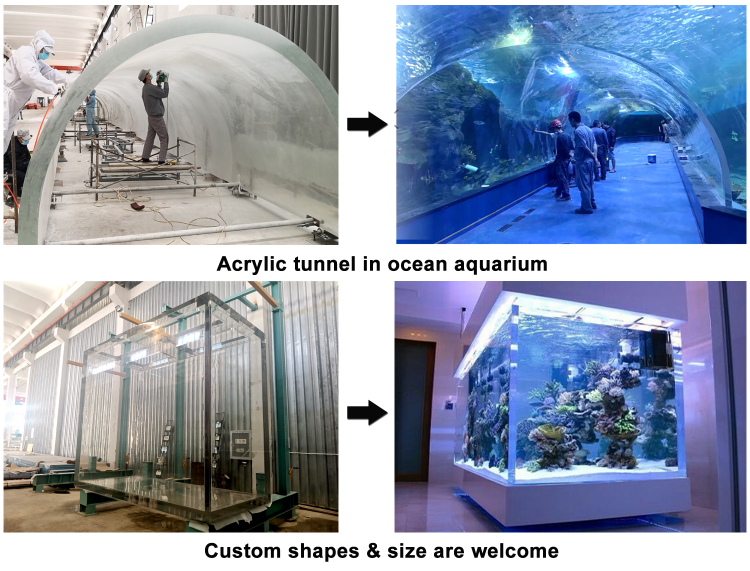 Custom Acrylic Round Tank Aquarium Large Clear Cylinder Large Diameter ...