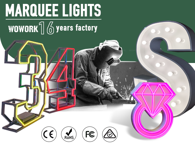 Buy Wholesale China 2023 Wowork 4ft 5ft Rgb Led Number Metal Big Neon Tube Marquee Numbers ...