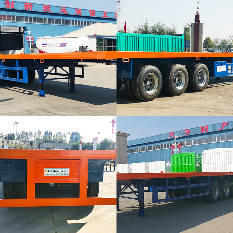 Long Vehicles Twist Lock 3axles 20/40ft Flatbed Container Trailer ...
