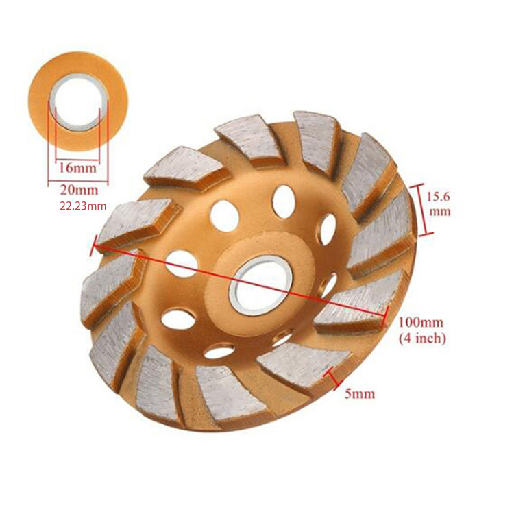 4inch 100mm Abrasive Sintered Turbo Segmented Stone Concrete Diamond ...