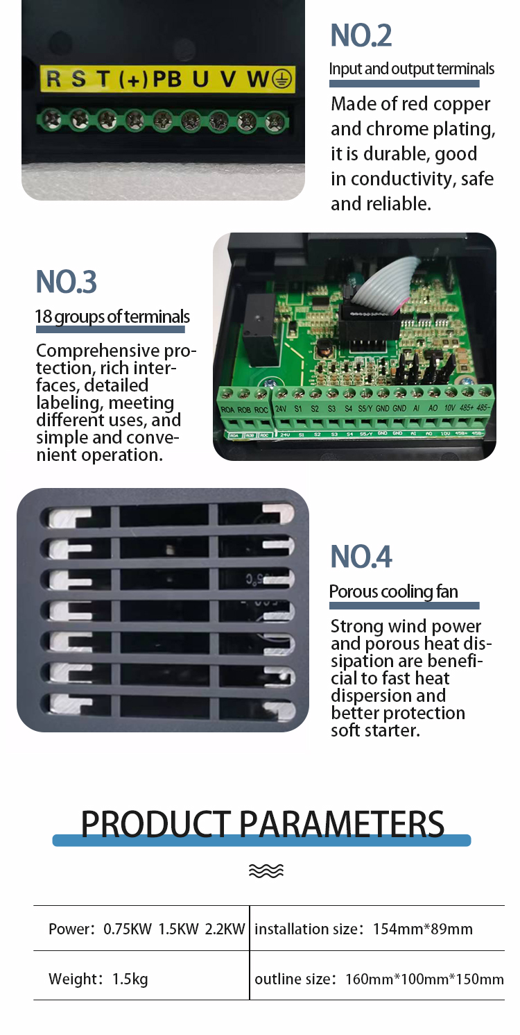 Ac Drive 220v To 380v Step Up Transformer 0.75kw 1.5kw 2.2kw Rs485 50hz ...