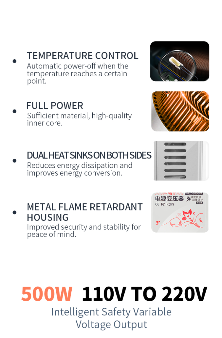 Buy Wholesale China Shunhong 500w Step Up Transformer 110v To 220v Dry-type 500va Voltage ...