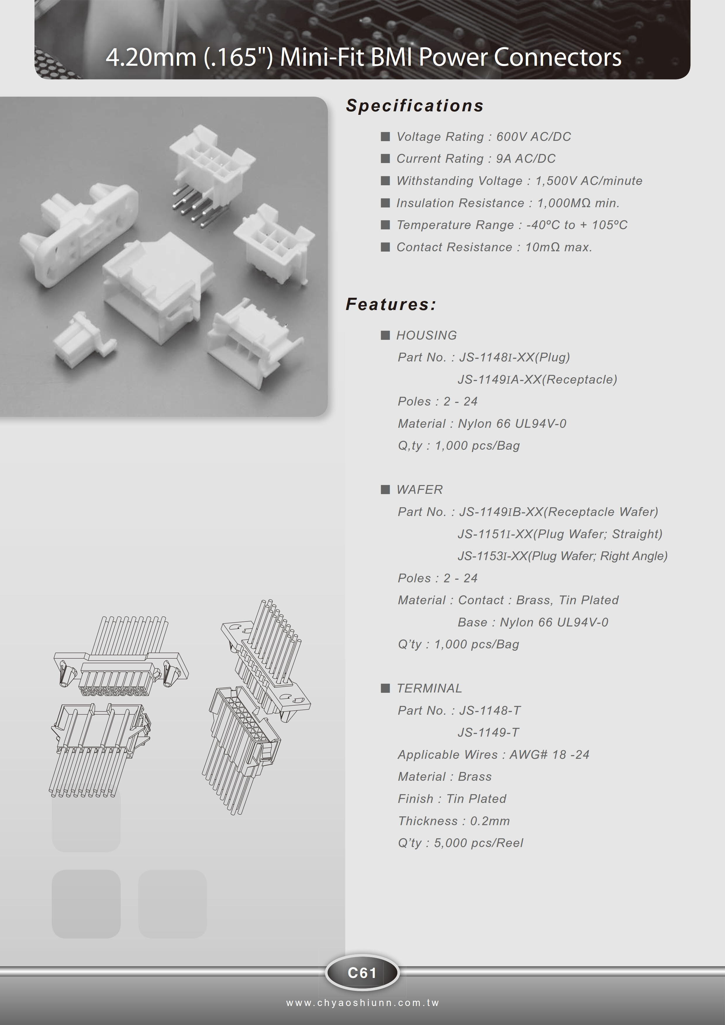 Buy Wholesale Taiwan Board To Board Connector For 4.20mm/.65-inch Mini ...