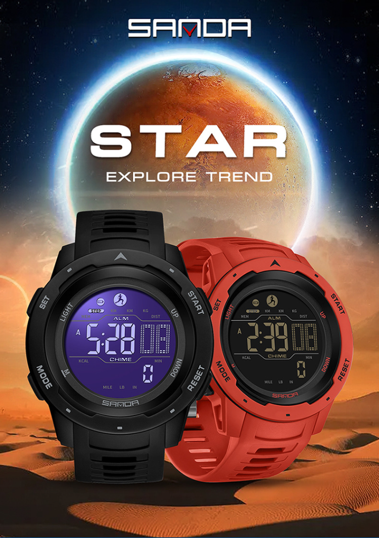 Luxury Brand Sanda 2145 Waterproof Unisex Sports Digital Smart ...