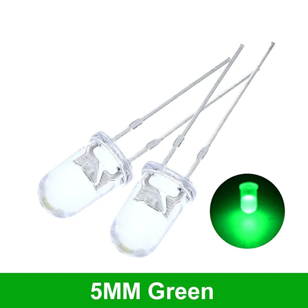 High Quality Transparent Round 5mm Super Bright Water Clear Green Red ...