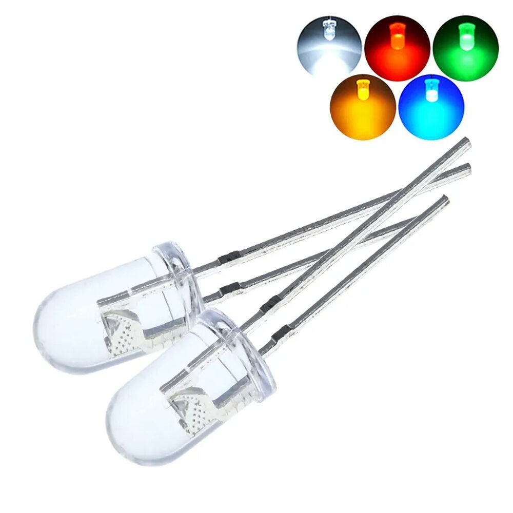 High Quality Transparent Round 5mm Super Bright Water Clear Green Red ...