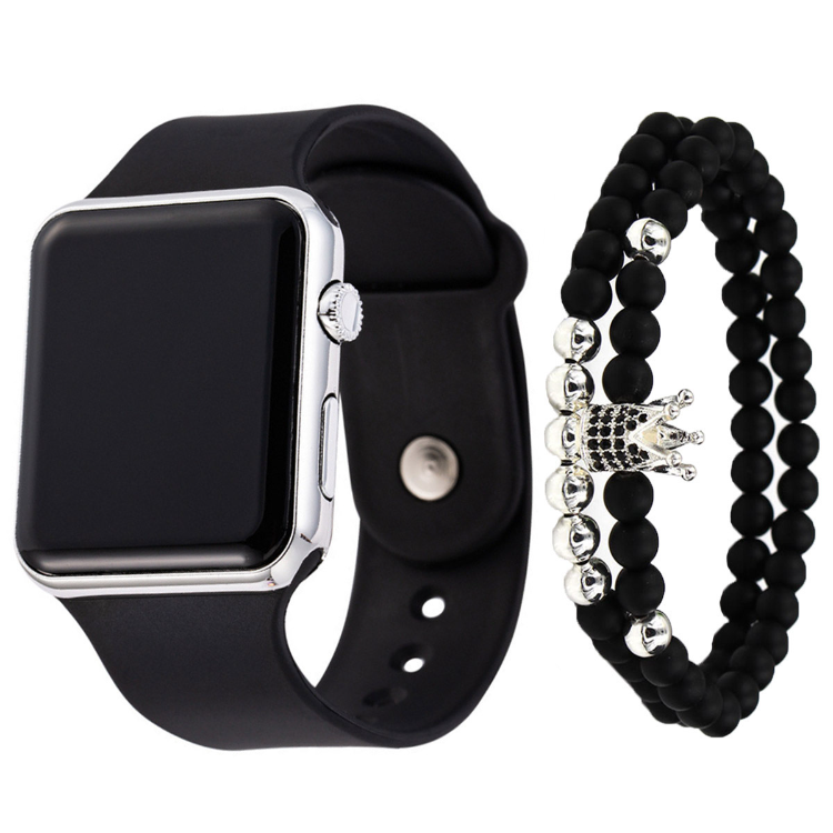 Simple Silicone Watchband Led Electronic Watch Bracelet Set Vintage ...