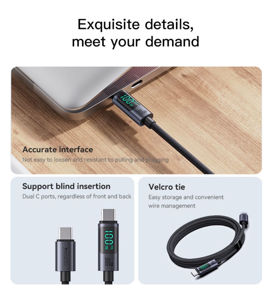 Buy Wholesale China Yesido 100w Strong Flash Charging Type C To Type C ...