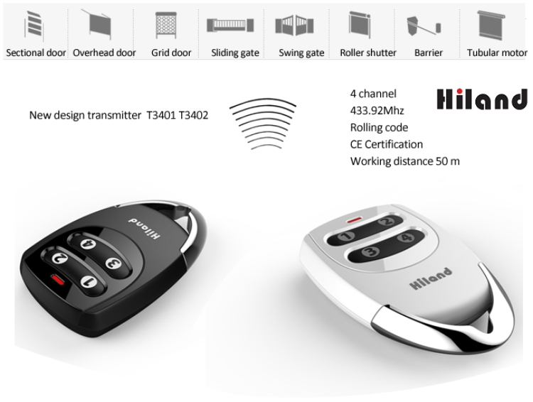 Hiland T3402 Mini Size Wireless Remote Control Universal Garage Door ...
