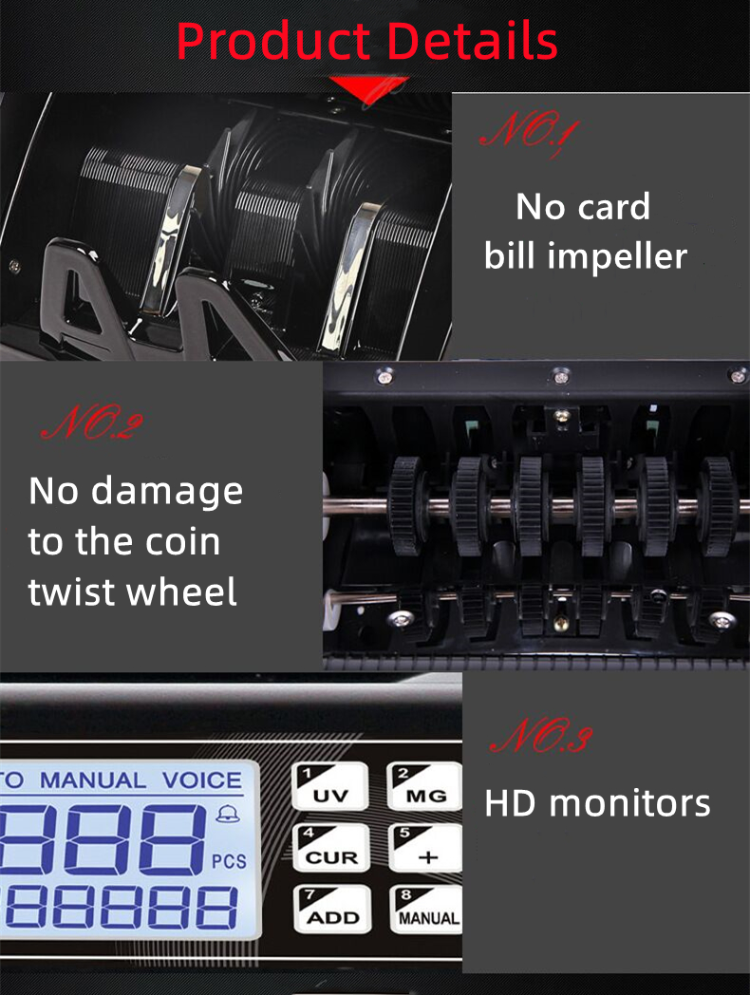 Led Money Detector Cash Counting Machine Bill Counters For Usd/euro ...