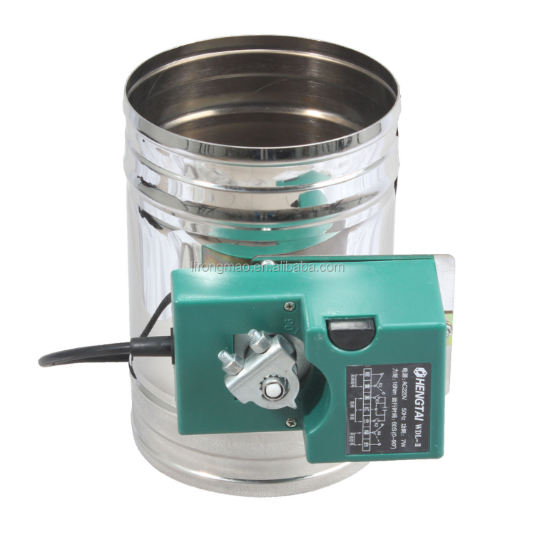 Hvac System Air Vents Duct Stainless Steel Motorized Damper 4" For ...