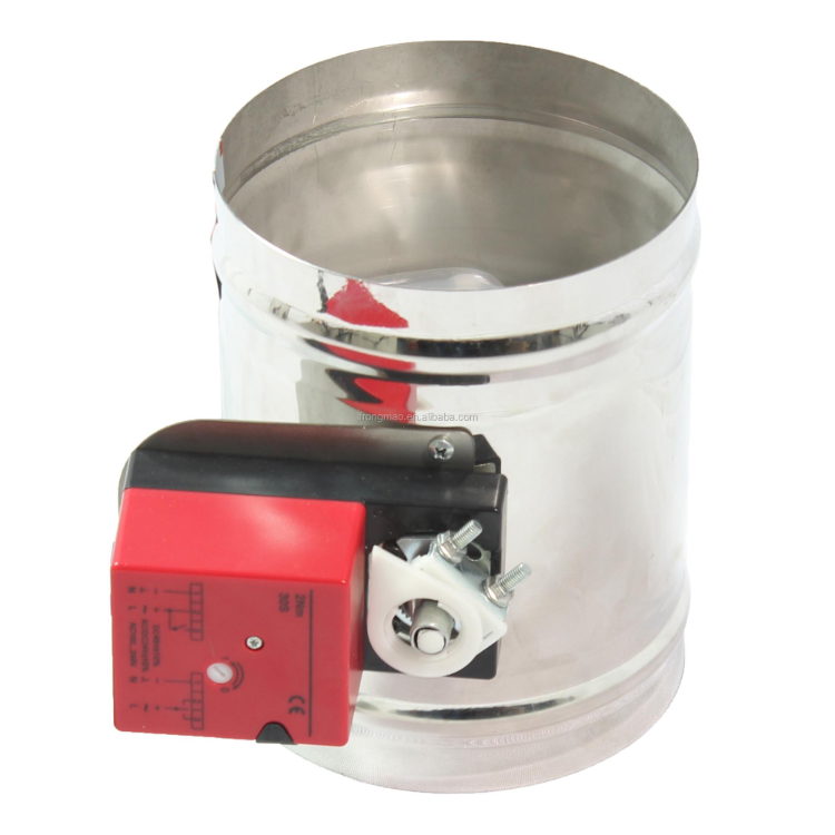 Hvac System Air Vents Duct Stainless Steel Motorized Damper 4" For ...