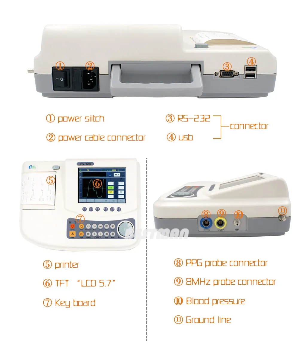 Bestman Bv-650 Professional Vascular Doppler To Test Abi And Tbi ...