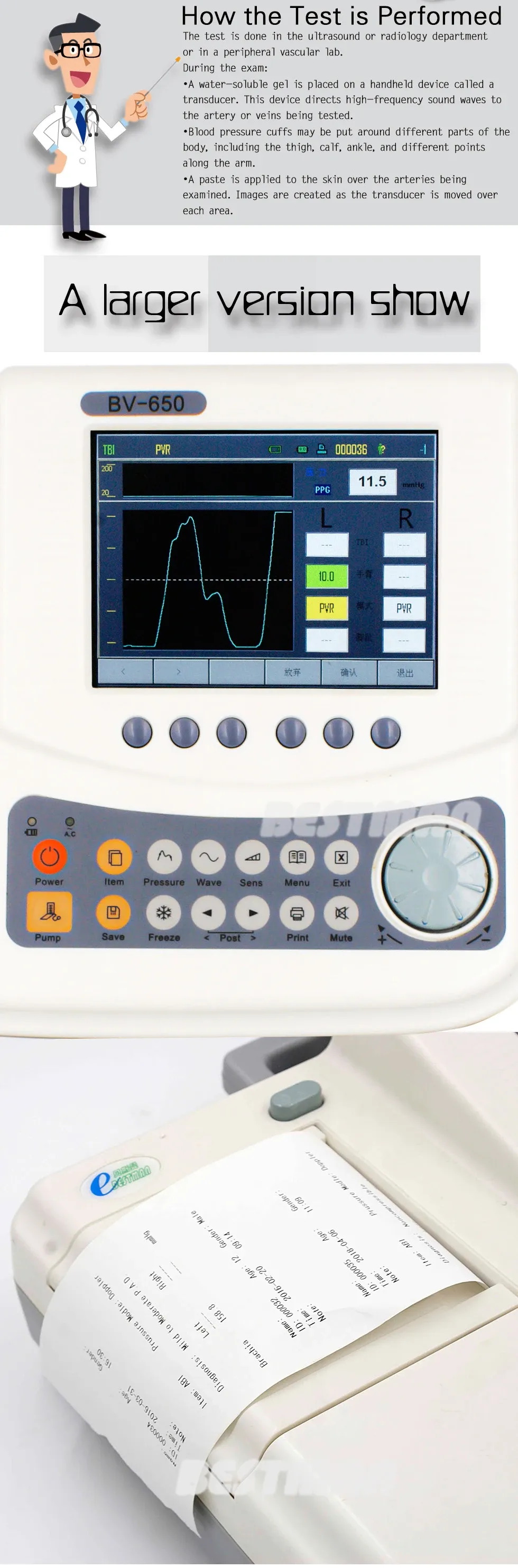 Bestman Bv-650 Professional Vascular Doppler To Test Abi And Tbi ...