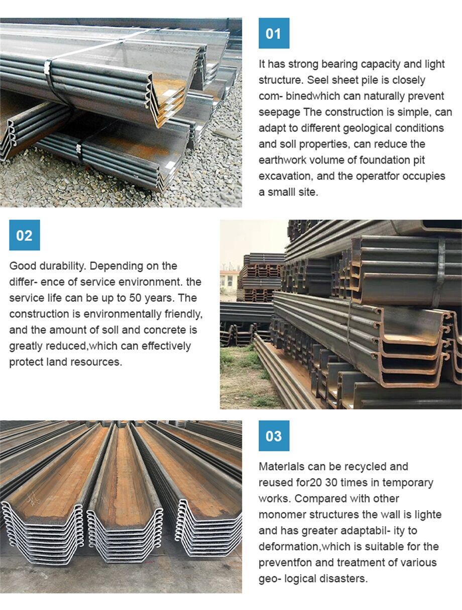 Hot Rolled Sp4w Sp3w U Shaped Steel Sheet Pile With Workable Price ...