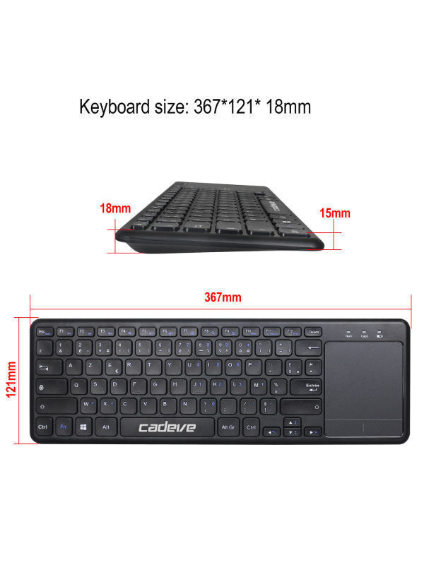 Full-size Wireless Keyboard With Large Xl Touchpad For Laptop, Office ...