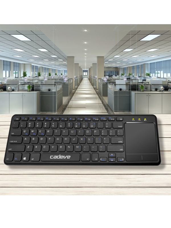 Full-size Wireless Keyboard With Large Xl Touchpad For Laptop, Office ...