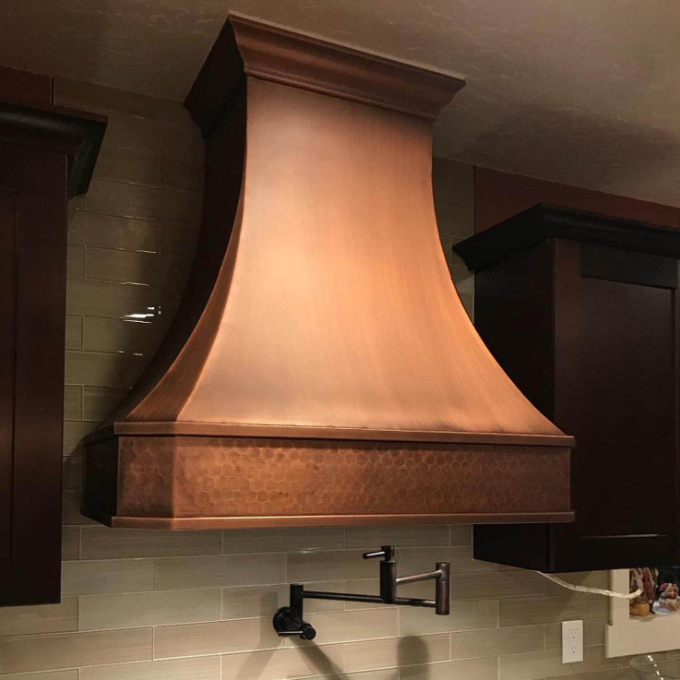 Copper Kitchen Hoods With Straps Wall Mounted Brass Range Hood ...