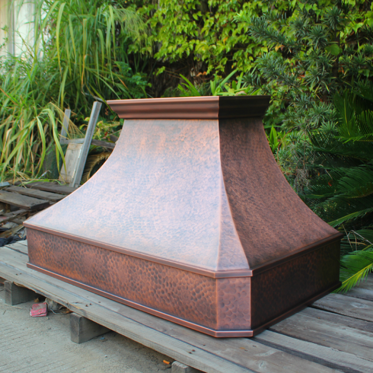 Copper Kitchen Hoods With Straps Wall Mounted Brass Range Hood ...