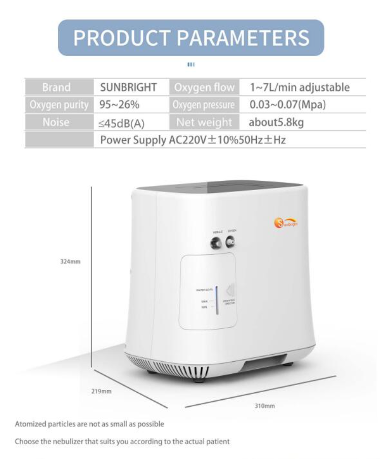 Oxygen Generator 1l-7l Elderly Pregnant Women Friendly Use Portable ...