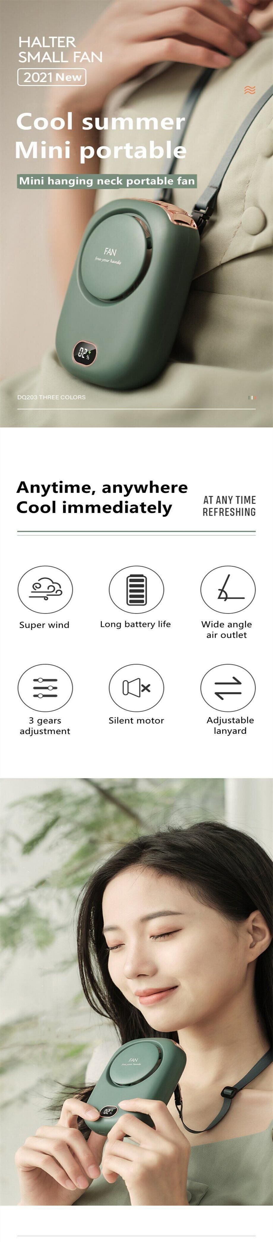 Buy Wholesale China New Hanging Neck Fan Lazy No Leaf Usb Hanging Waist High Wind Digital ...