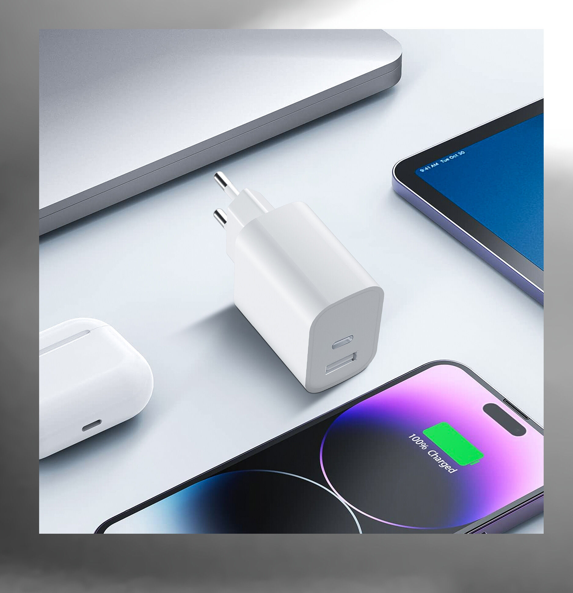 Buy Wholesale China Factory Direct Sale Qc3.0+pd20w 1 Usb+1type—c Euro Specification Plug Fast ...