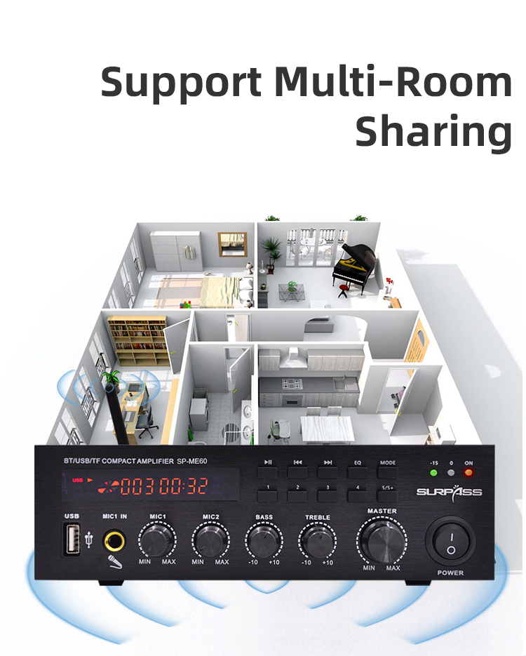 Mini Professional Pa Public Address Audio System Usb Tuner Bt Audio Mixer Amplifier, High ...