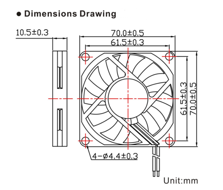 7010 Dc 12v 24v 5v 70mm 7cm 70x70x10mm Plastic Fan Small Brushless ...