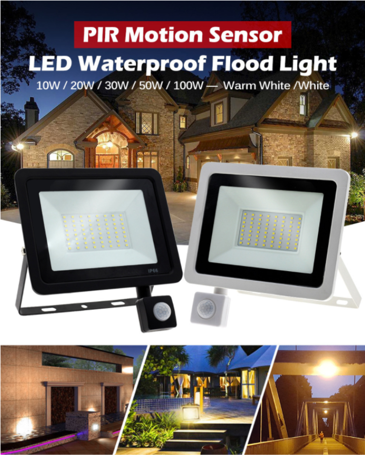 Bulk Buy China Wholesale Led Pir Motion Sensor Flood Light 100w 50w 30w 20w 10w Outdoor Lighting ...