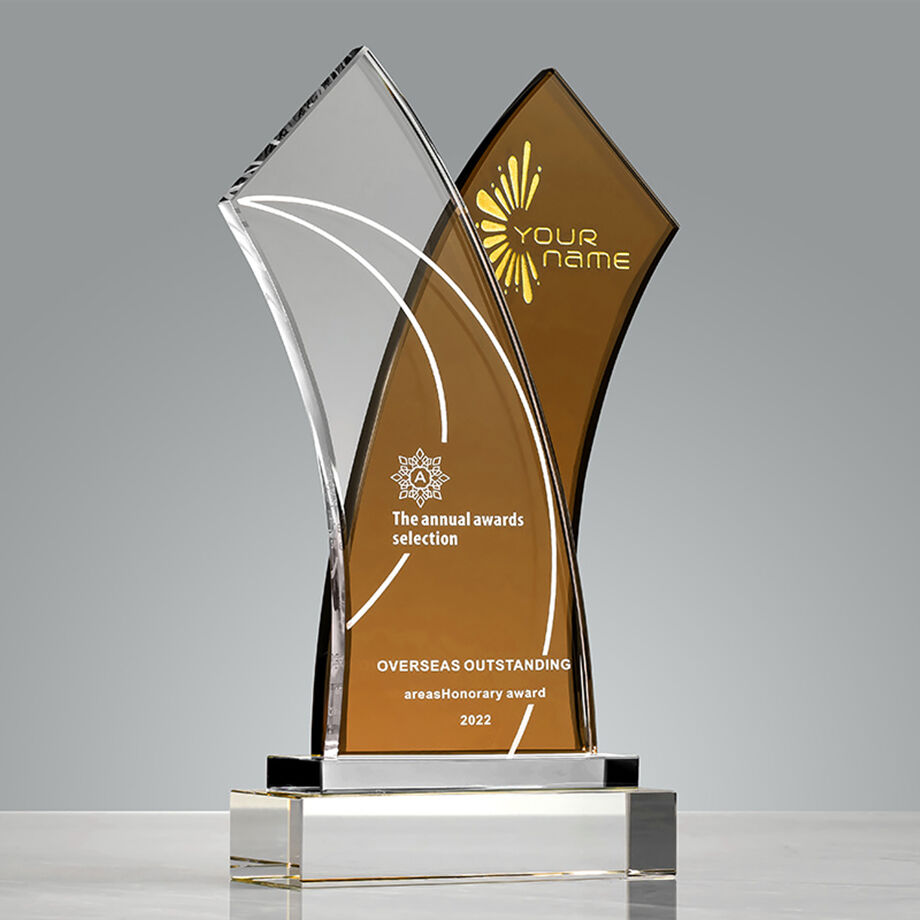 Nicely Designed Double Curved Black Crystal Plaque Award - Buy China ...