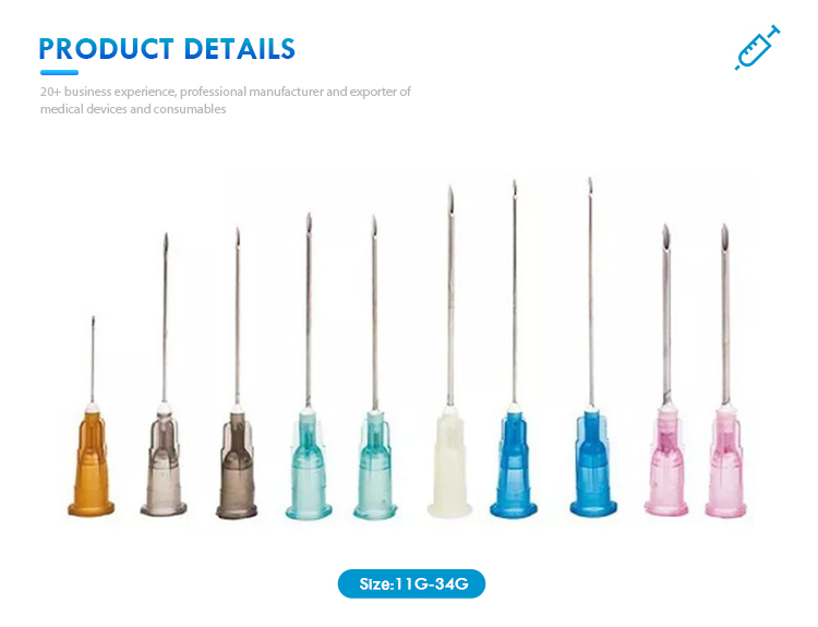 Factory Supply 0.45*20.5mm Disposable Injection Needle Cannula ...