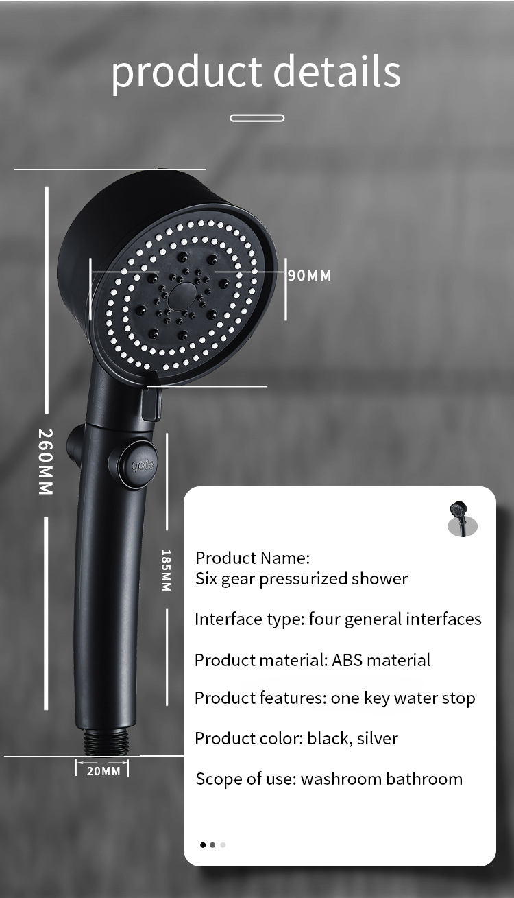 Wholesale Black 5 Function Mist Spray Hydro Jet High Pressure Power ...