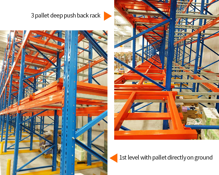 Push Back Pallet Racking Carton Paper Board Storage Pallet Rack ...
