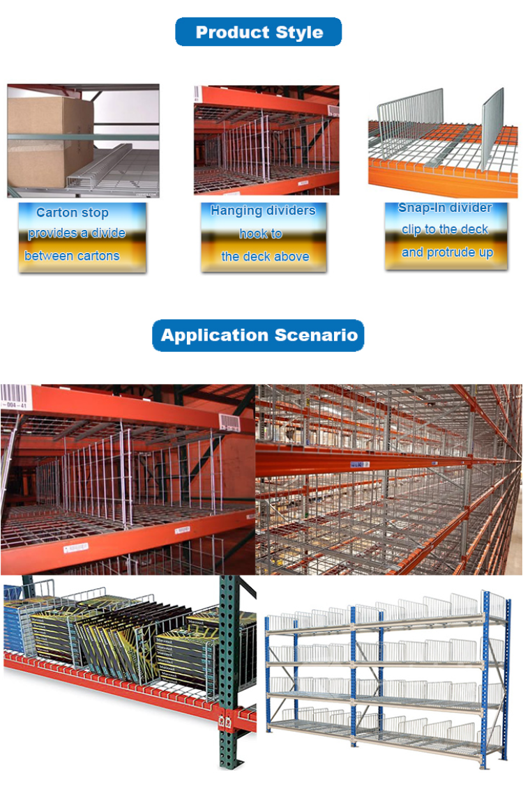 High Quality Galvanized Warehouse Shelf Snap-in Dividers For Pallet ...