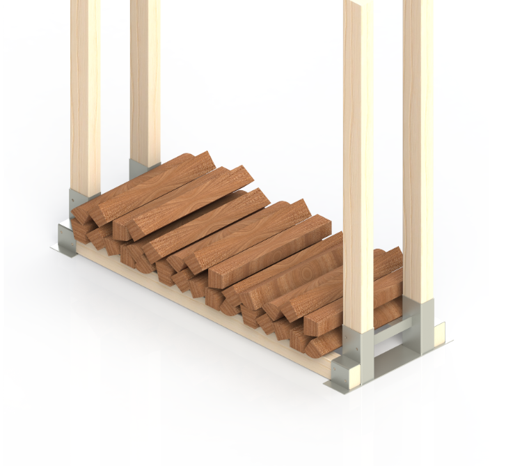 Black Powder Coated Outdoor Metal Firewood Log Rack Storage Shed For ...