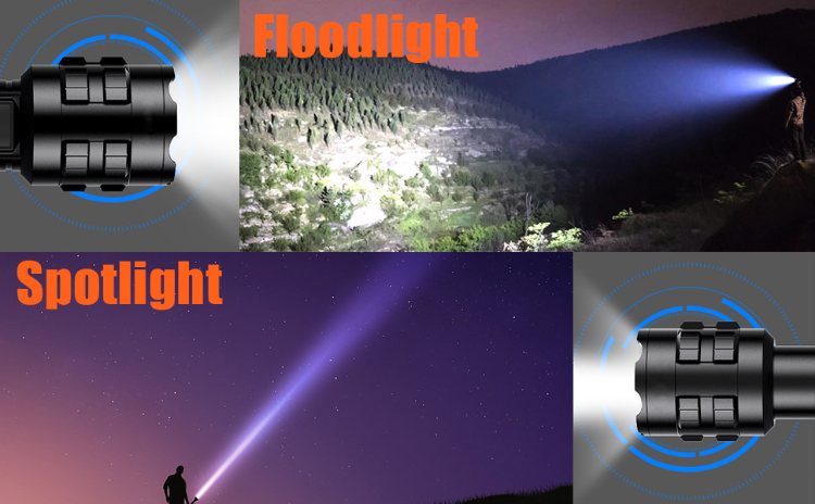 2023 15000 Lumens 5000mah Zoomable Aluminum Alloy Body Rechargeable Usb ...