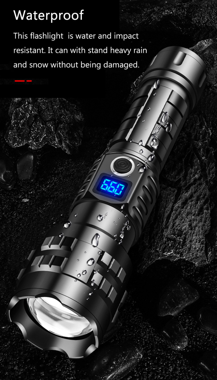 2023 15000 Lumens 5000mah Zoomable Aluminum Alloy Body Rechargeable Usb ...