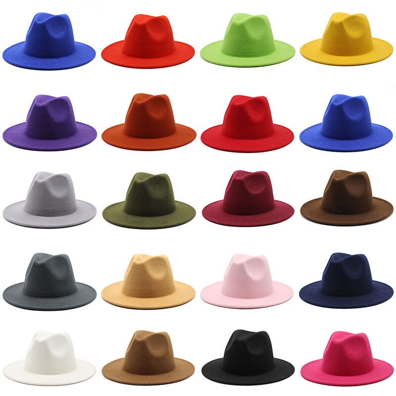 Chapeau Branded Colorful Felt Wide Brim Women Band Stylish Fedora Hats ...