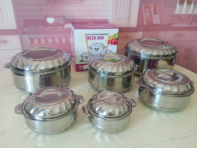 Stainless Steel 6pcs Set Hot Pot Set Kitchen Lunch Box Double Heat ...