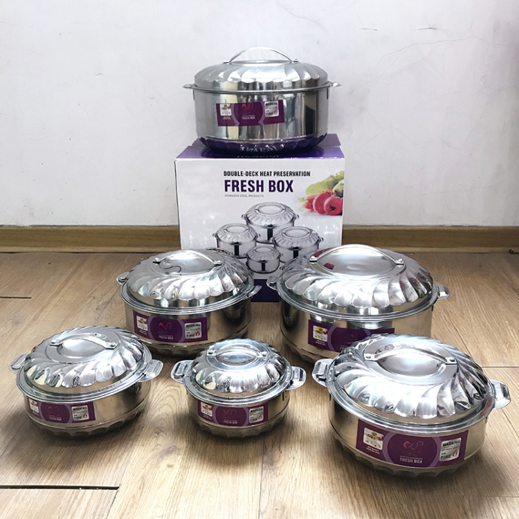 Stainless Steel 6pcs Set Hot Pot Set Kitchen Lunch Box Double Heat ...
