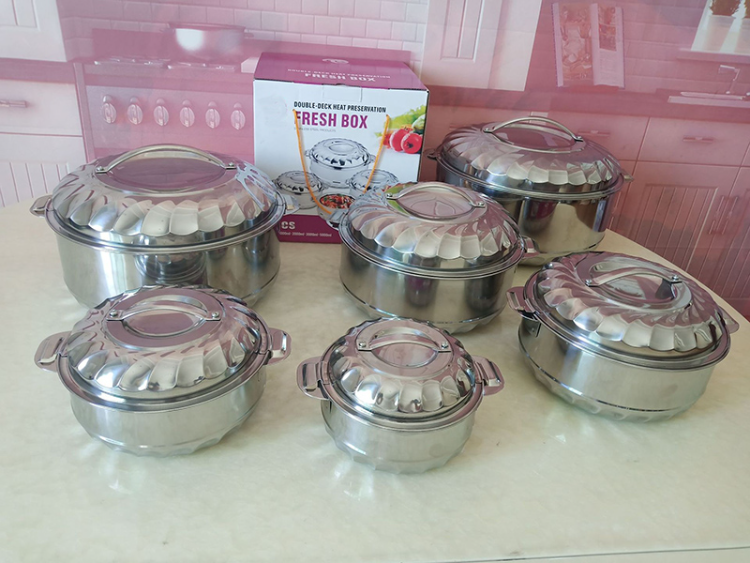 Stainless Steel 6pcs Set Hot Pot Set Kitchen Lunch Box Double Heat ...