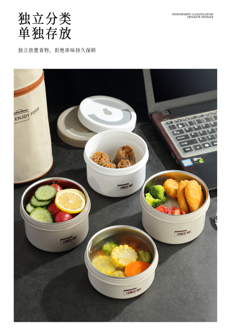 420ml Round Stackable Picnic Pp Instant Noodle Bowl Fast Food Container ...