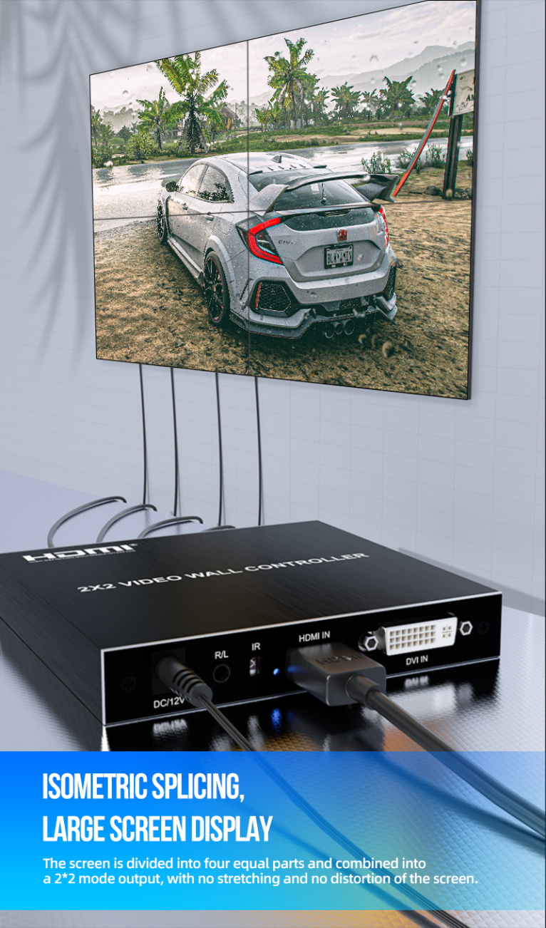 2x2 Hdmi Dvi Splicing Box Processor 1080p Video Wall Controller For Tv ...