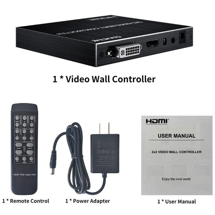 2x2 Hdmi Dvi Splicing Box Processor 1080p Video Wall Controller For Tv ...