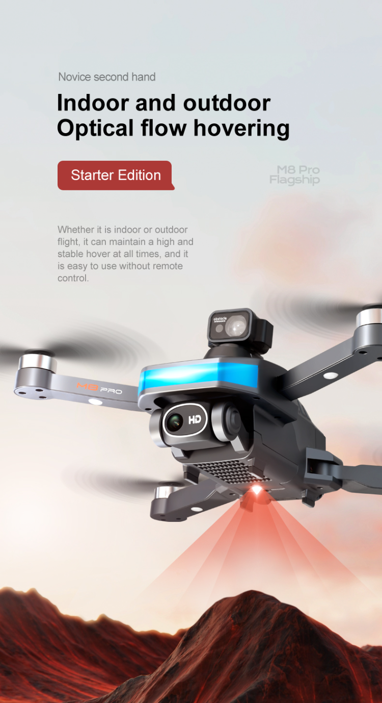 M8 Pro High Quality Drones With Camera Or 6k Wifi Fpv Optical Flow ...